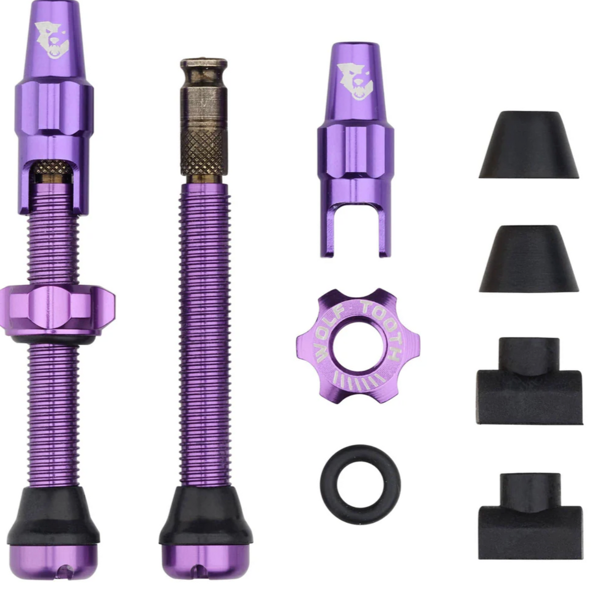 Wolf Tooth Tubeless Presta Clik Valve Kit - 44mm - Purple – The Gear Attic